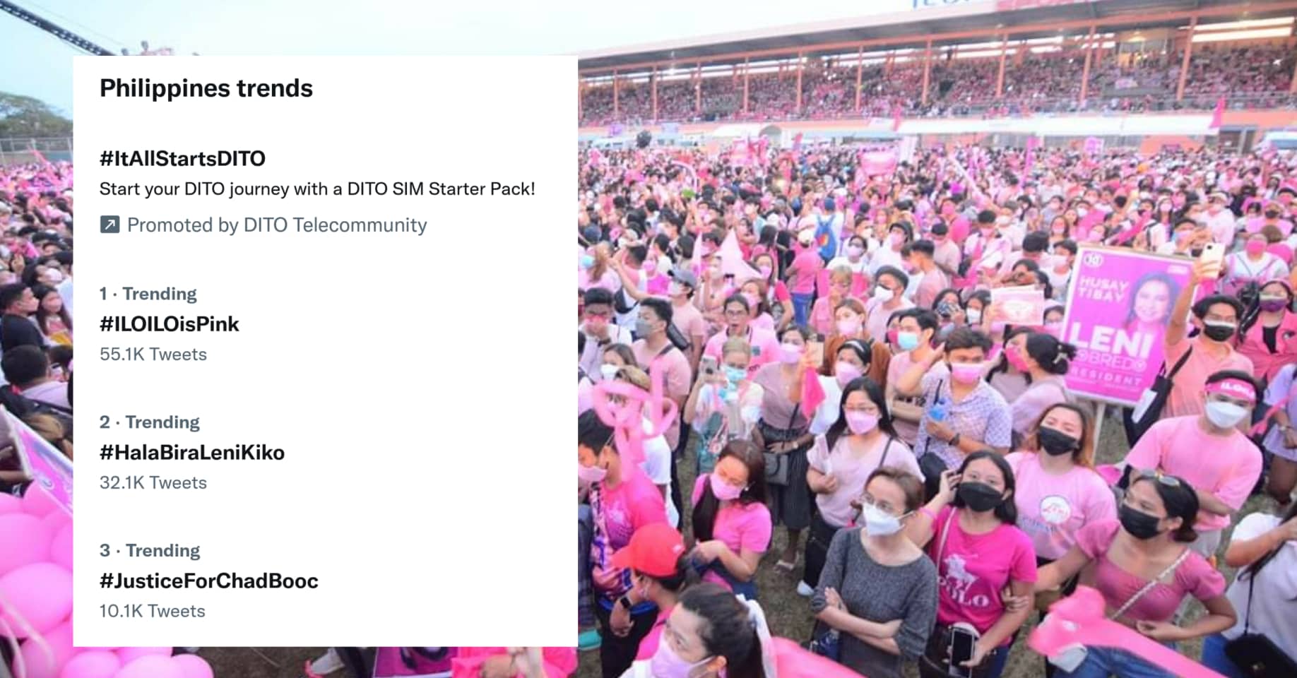 Leni’s campaign rally in Iloilo trends nationwide - Iloilo Metropolitan ...